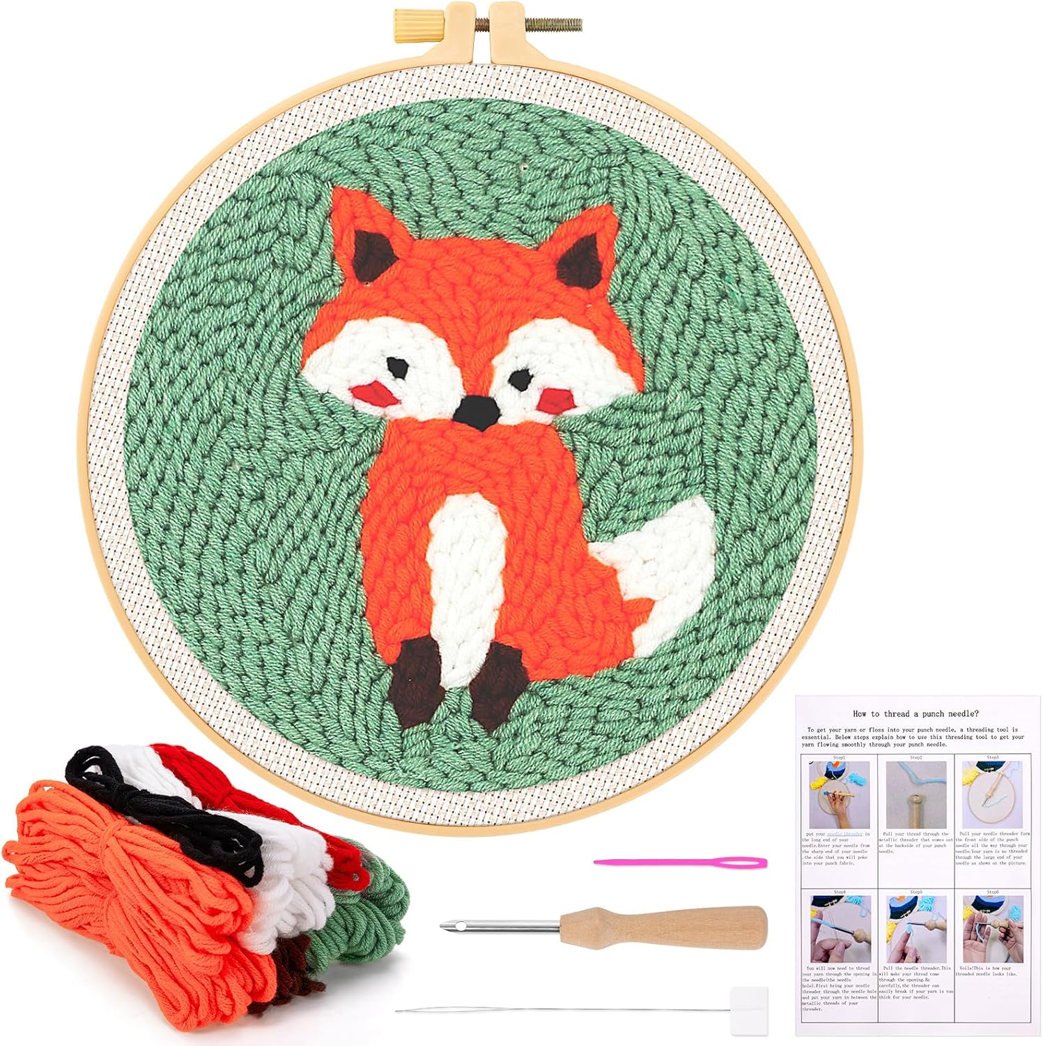 [RESIGILAT] Kit broderie Fox, pentru incepatori, DIY, cerc – MOKA